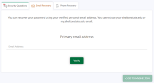 myShelton Account Recovery Setup | Shelton State